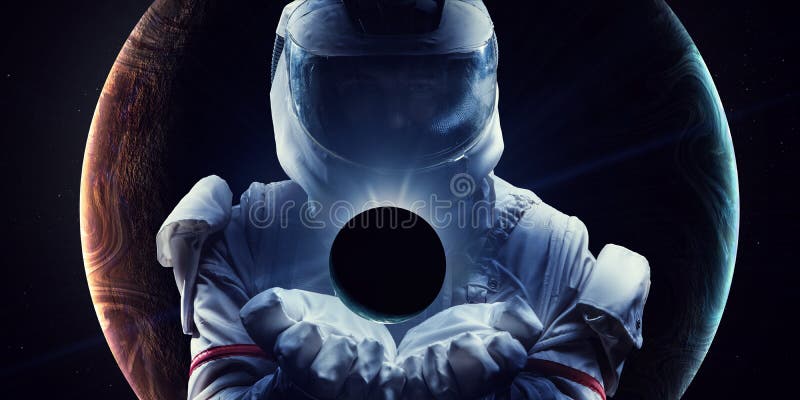Spaceman and Planets Abstract Theme Stock Photo - Image of cosmos ...