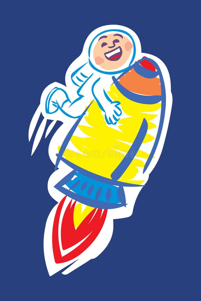 Astronaut Riding Rocket Stock Illustrations – 928 Astronaut Riding ...
