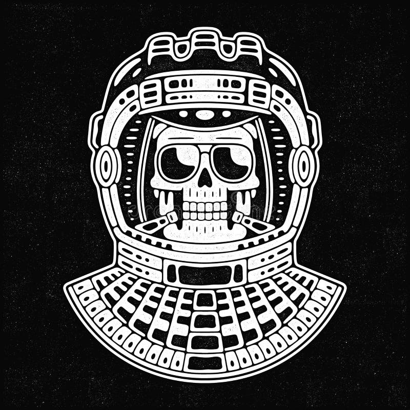 Spaceman Skull. Modern Space Logo Stock Vector - Illustration of retro ...