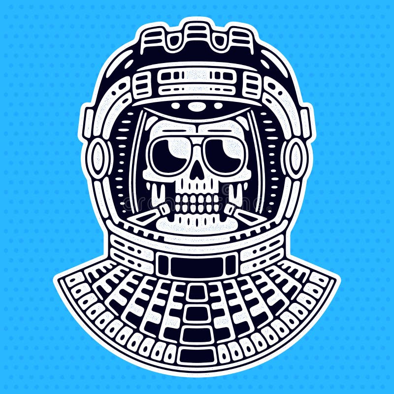 Spaceman Skull. Modern Space Logo. Monochrome Emblem Stock Vector ...