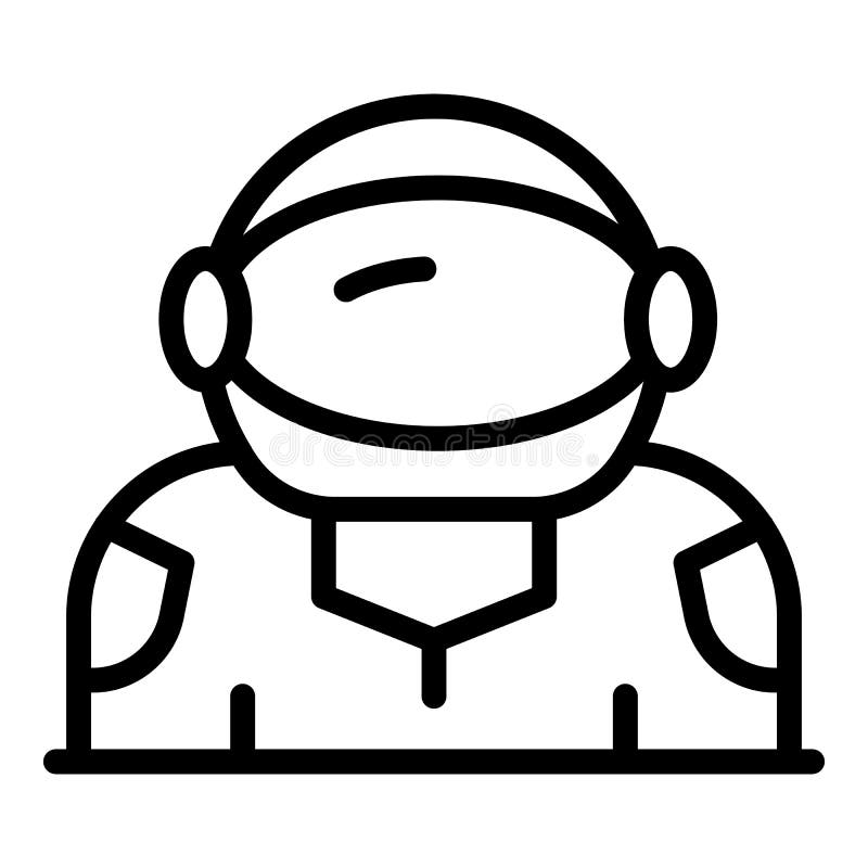 Spaceman-Symbol, Umrissstil Vektor Abbildung - Illustration von ...