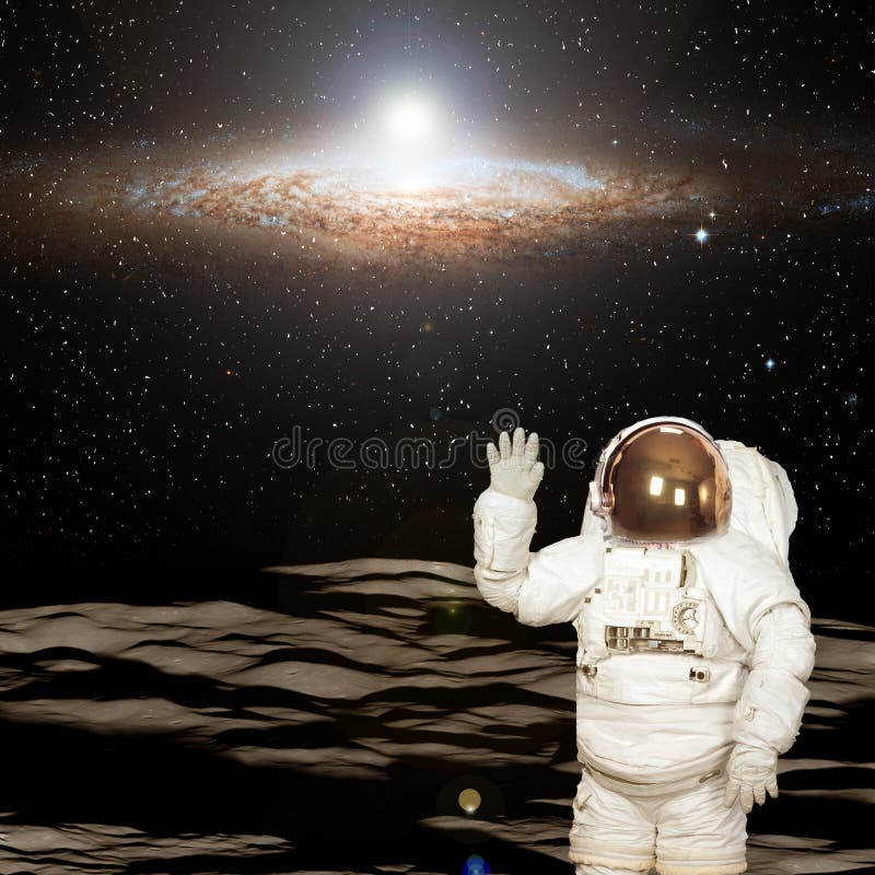 Spaceman Walks on the Alien Planet. the Elements of this Image ...