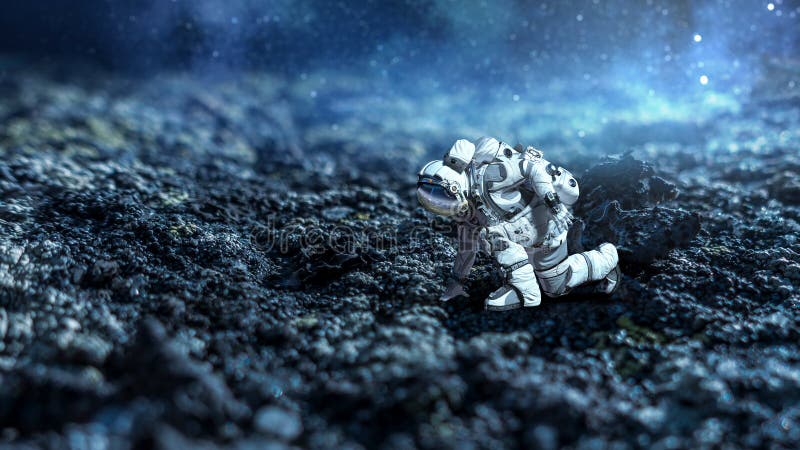 Astronaut Starting To Run. Mixed Media Stock Photo - Image of astronaut ...