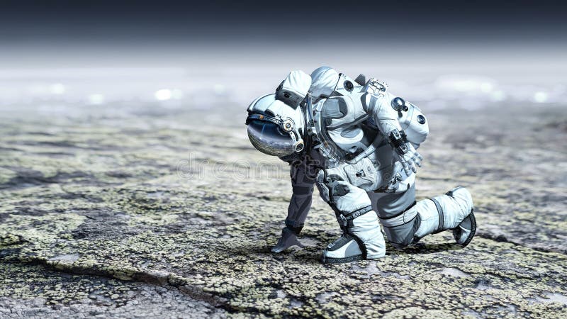 Astronaut Starting To Run. Mixed Media Stock Photo - Image of astronomy ...