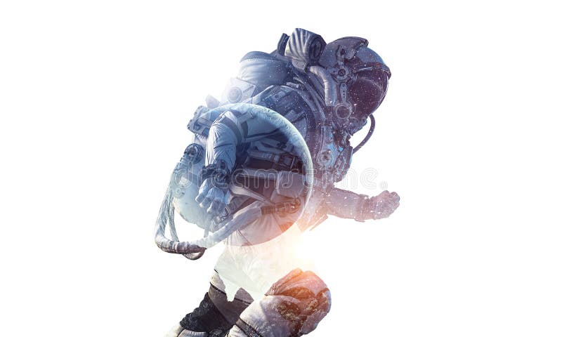 Spaceman on White. Mixed Media Stock Illustration - Illustration of ...
