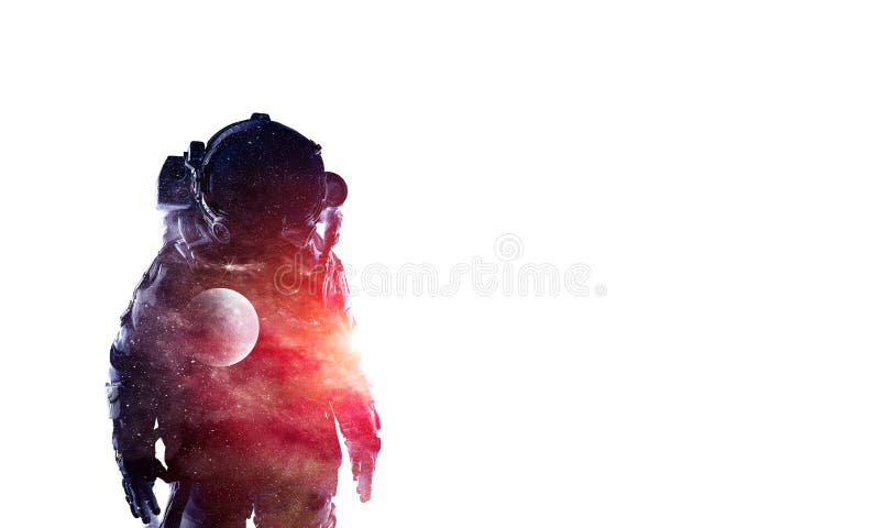 Spaceman on White. Mixed Media Stock Illustration - Illustration of ...