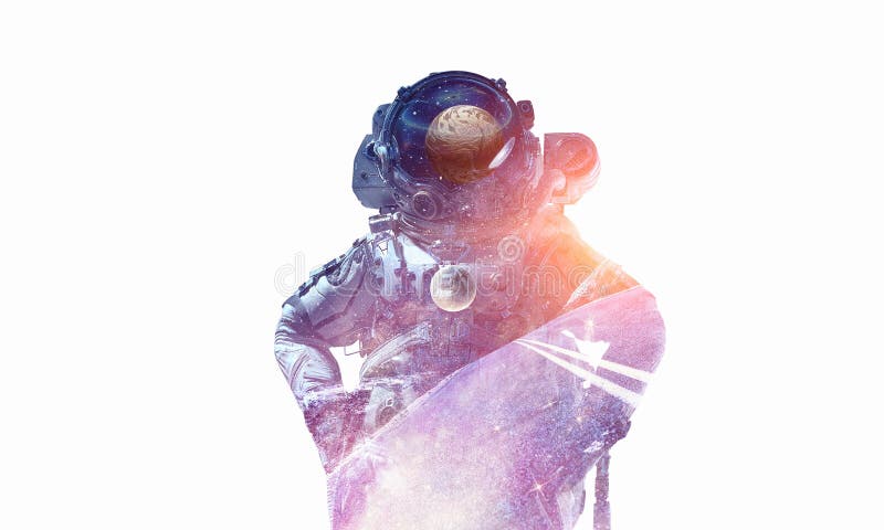 Spaceman on White. Mixed Media Stock Illustration - Illustration of ...