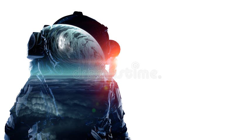 Spaceman on White. Mixed Media Stock Photo - Image of atmosphere ...