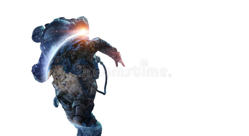 Spaceman on White. Mixed Media Stock Illustration - Illustration of ...