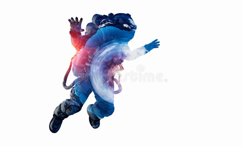 Spaceman on White. Mixed Media Stock Illustration - Illustration of ...
