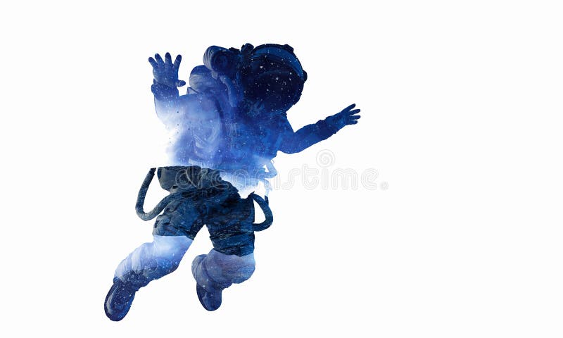 Spaceman on White. Mixed Media Stock Photo - Image of double, universe ...