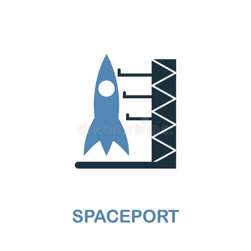 Spaceport Icon in 2 Color Design. Pixel Perfect Simple Pictogram ...