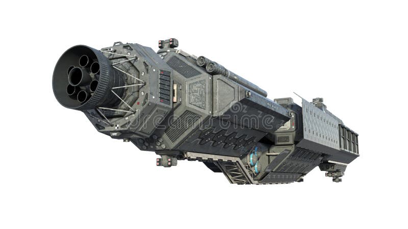 Spaceship, Alien UFO Spacecraft in Flight Isolated on White Background ...