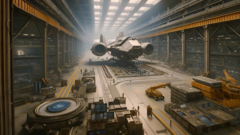 Spaceship Assembly in Industrial Factory Stock Footage - Video of plant ...