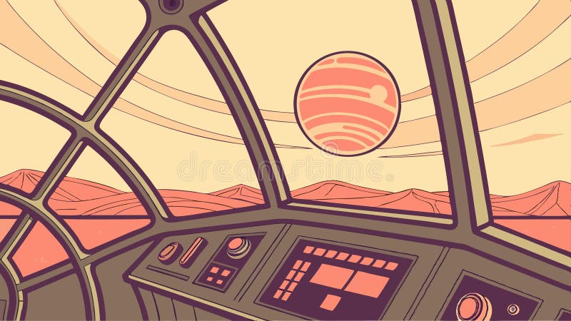 Spaceship Cockpit View, Sci,fi Interior Vector Design Generative AI ...
