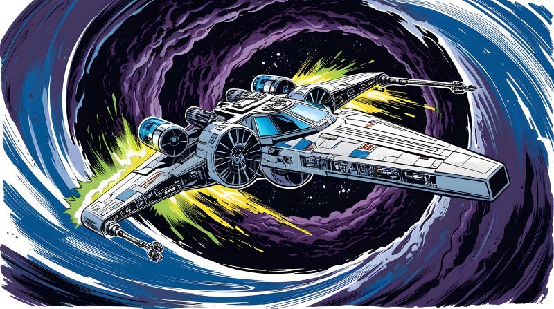 A Spaceship, Comic Book Style and Soaring through Space Stock ...