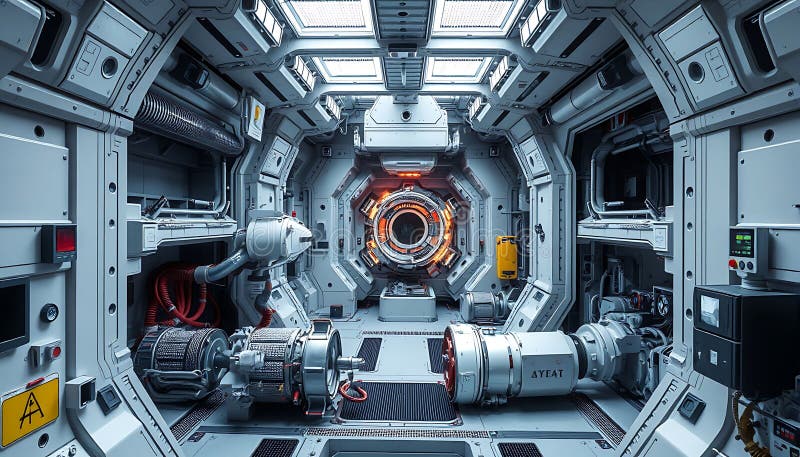 Spaceship Command Deck, Futuristic Interior and Sci,fi Control, Stock ...