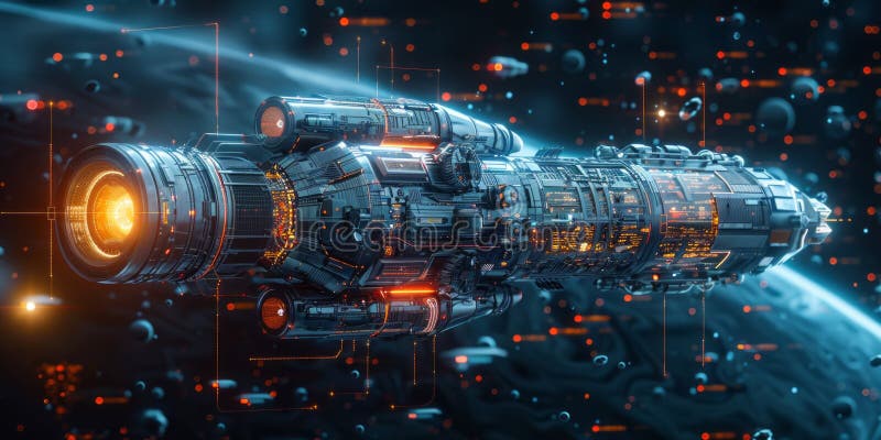 Spaceship Drifting through Empty Space Stock Image - Image of floating ...