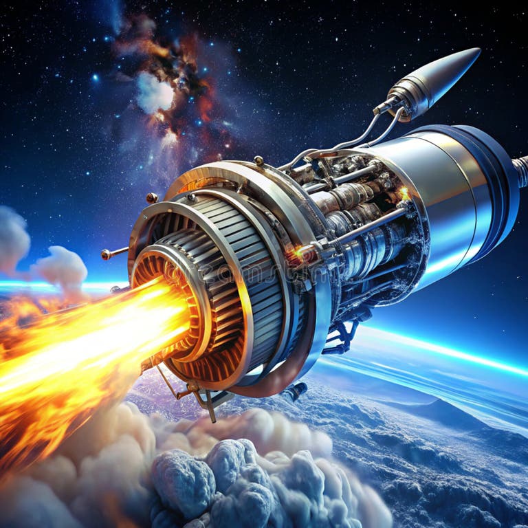 Spaceship Engine Running on Pure Difurans Quantum Thrust Stock ...