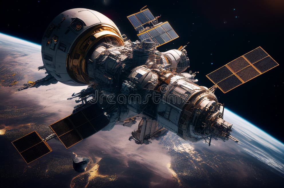 Spaceship in Escape. Space Travel Stock Illustration - Illustration of ...