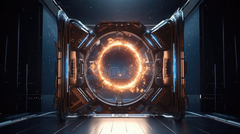 Spaceship Exit Door. Science Fiction Door. Stock Illustration ...