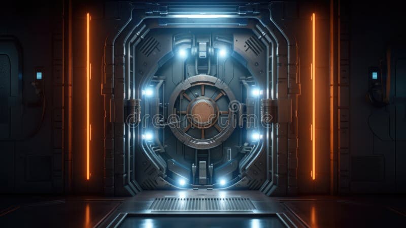 Spaceship Exit Door. Science Fiction Door. Stock Illustration ...