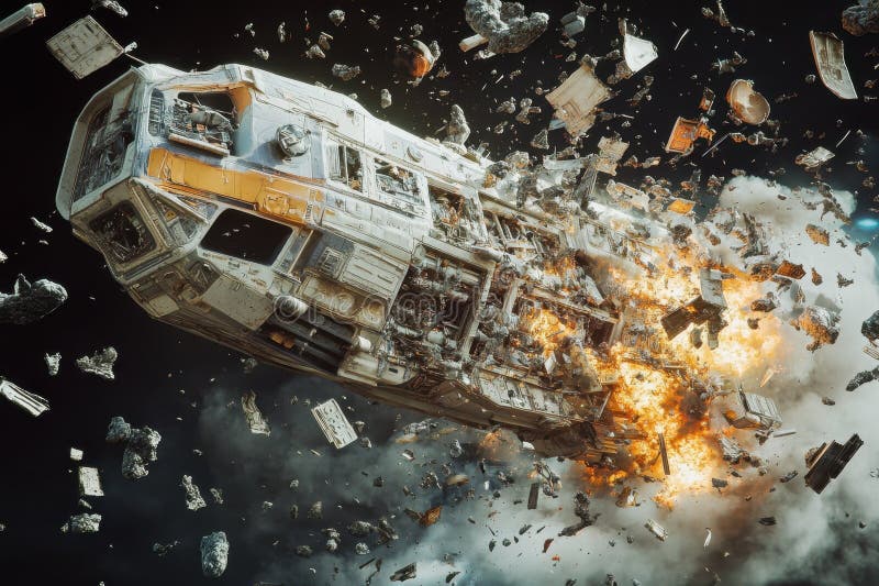 Spaceship Explodes in Chaotic Space Debris during an Intense Cosmic ...