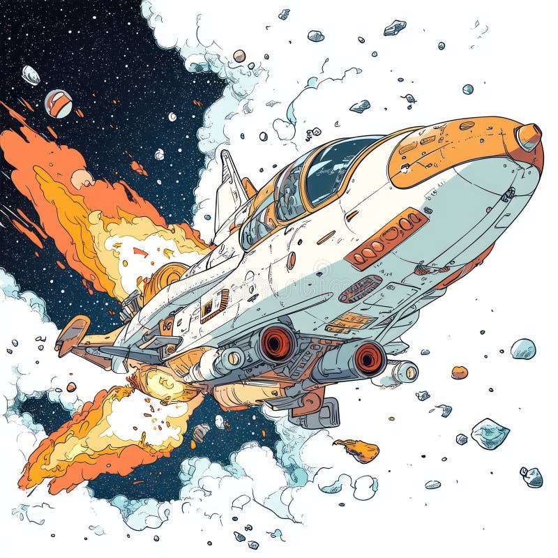 AI-Generated Spaceship Explosion Stock Illustration - Illustration of ...