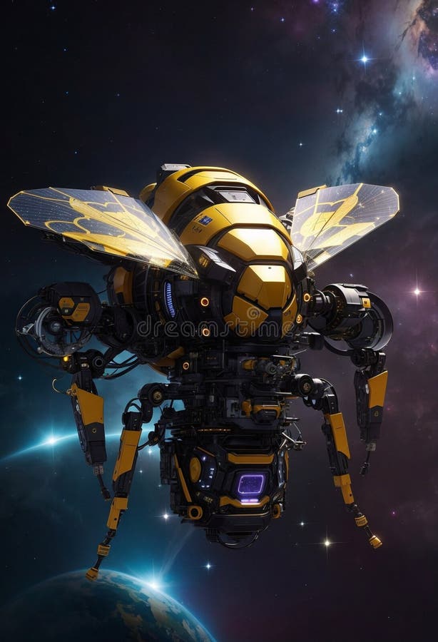 Spaceship Exploring Dark Space with Nebula, and Stars, Generative Ai ...