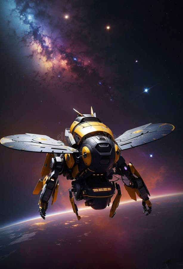 Spaceship Exploring Dark Space with Nebula, and Stars, Generative Ai ...