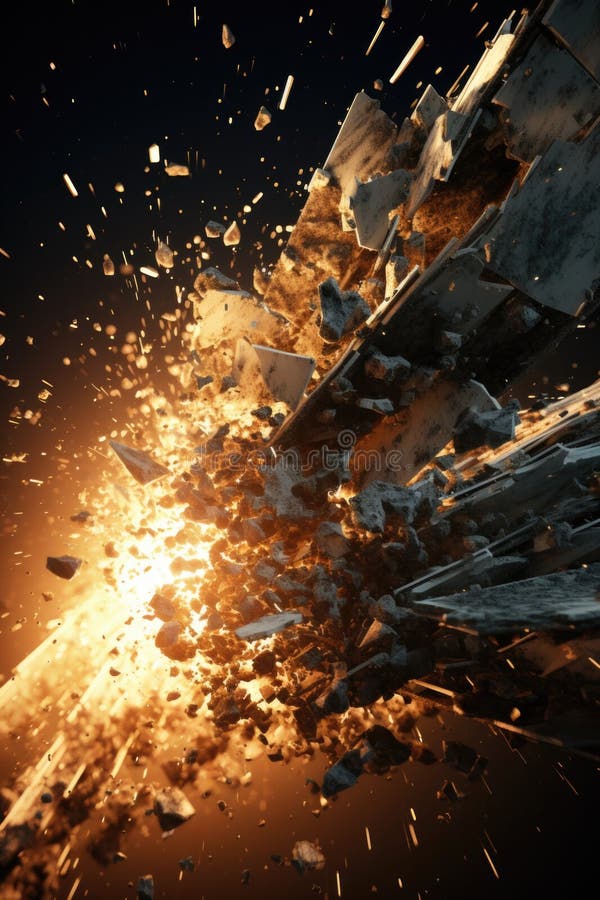Spaceship Explosion in a Futuristic Sci-fi Scene. Perfect for Action ...