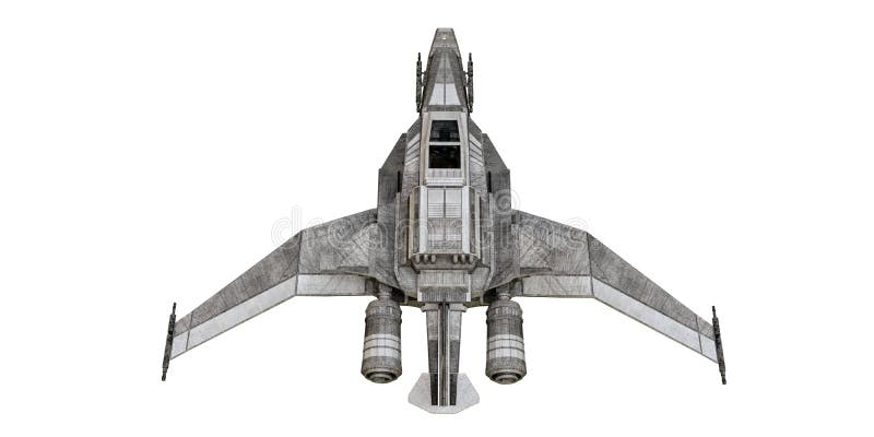Spaceship Fighter Isolated on White Background Stock Illustration ...