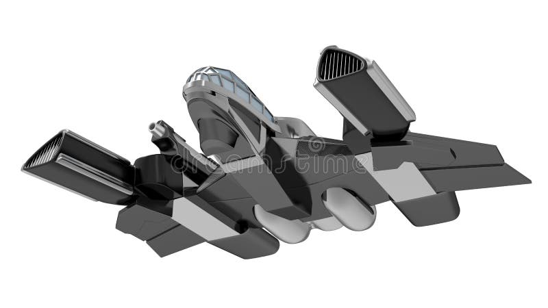 Spaceship fighter 3d stock illustration. Illustration of icon - 135795311
