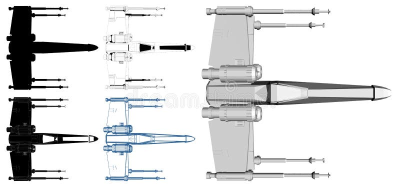 Spaceship Fighter Isolated on White Vector Stock Vector - Illustration ...