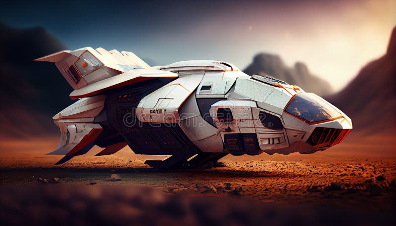Spaceship ai generated stock illustration. Illustration of metal ...