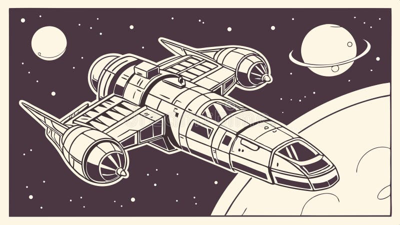 Spaceship Flying Cosmos, Interstellar Travel and Sci,fi Vehicle Vector ...