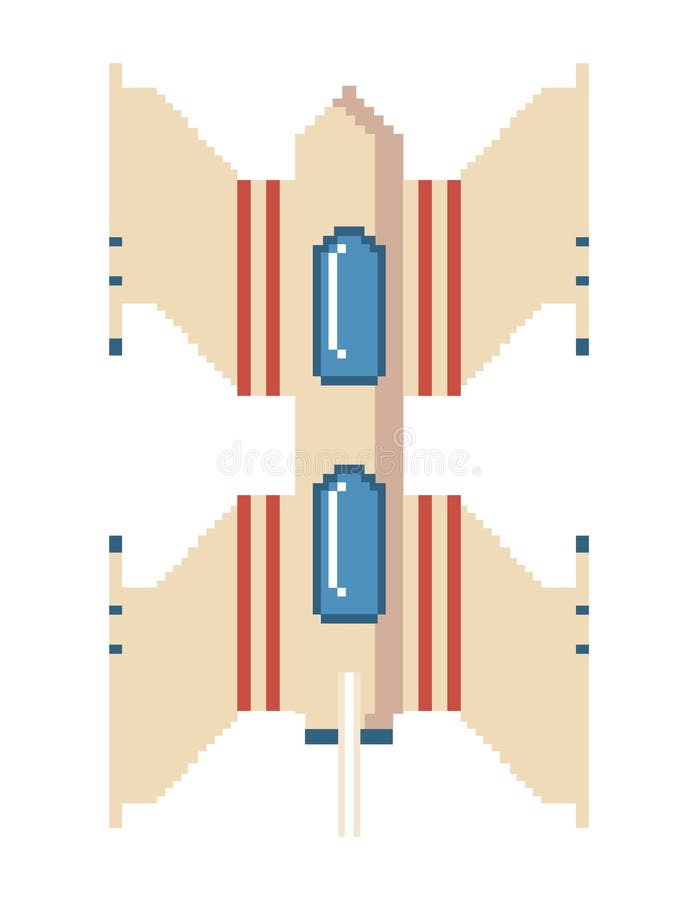 Spaceship Flying Eight Bit Style Stock Vector - Illustration of ...
