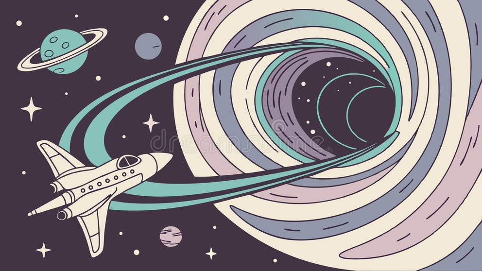 Spaceship Flying through Space, Interstellar Travel and Sci,fi Theme ...