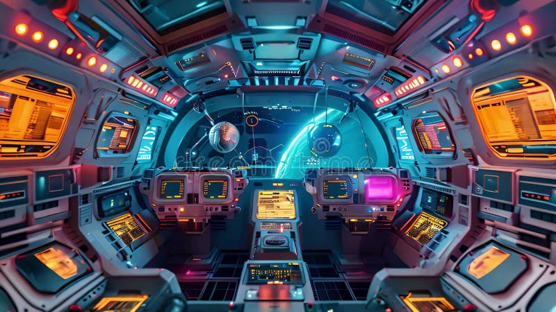 A Spaceship with a Futuristic Interior. the Concept of Space Travel and ...