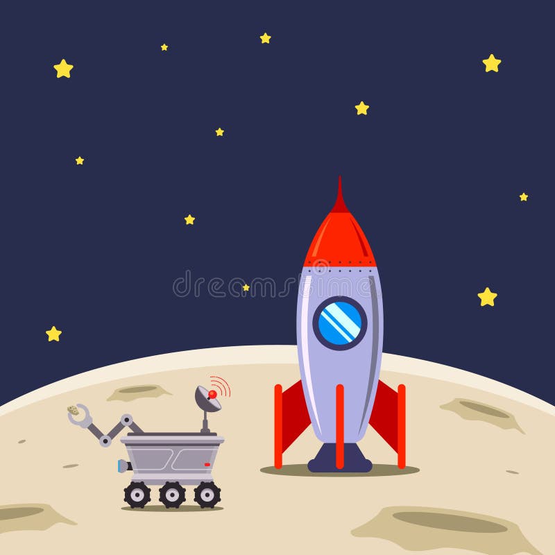 Rocket Landed Moon Stock Illustrations – 90 Rocket Landed Moon Stock ...