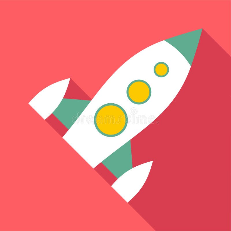 Spaceship icon, flat style stock illustration. Illustration of ...