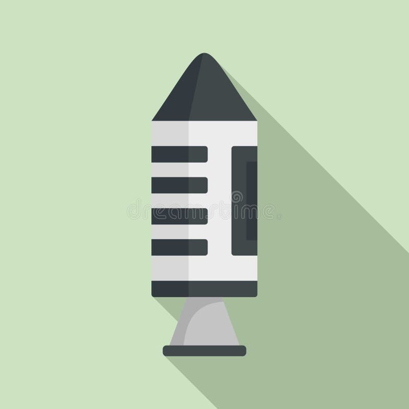 Spaceship icon, flat style stock vector. Illustration of rocket - 146620287