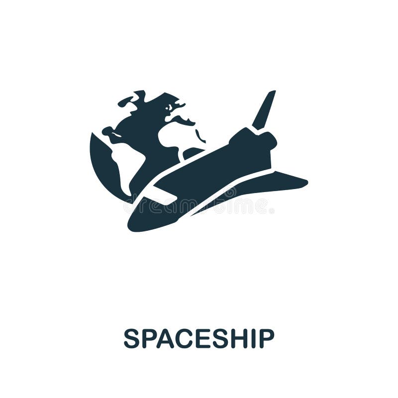 Spaceship Icon. Monochrome Simple Line Game Element Icon for Templates ...