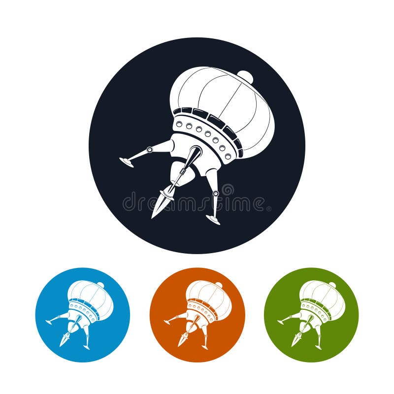 Spaceship Icon, Vector Illustration Stock Vector - Illustration of ...