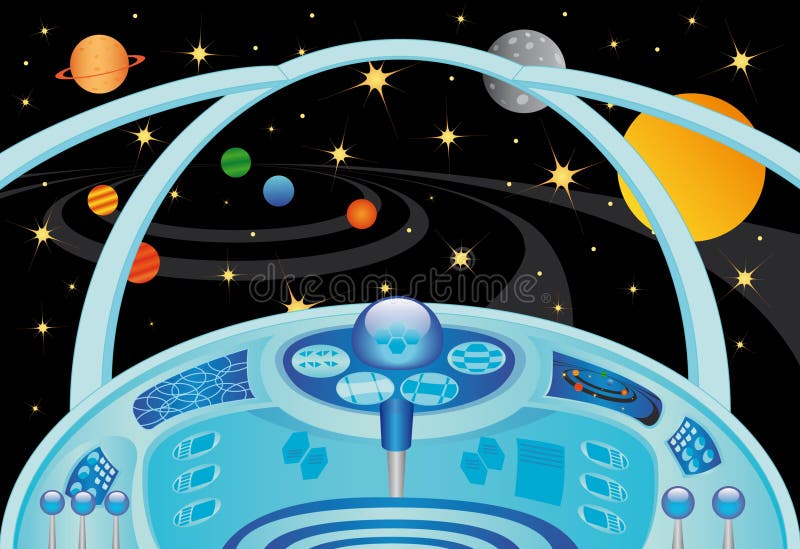 Spaceship interior. stock vector. Illustration of cartoon - 14641474