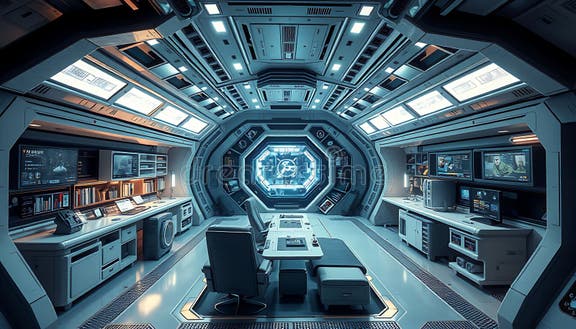 Spaceship Interior Command Bridge, Futuristic, Sci,fi, Control Panel ...