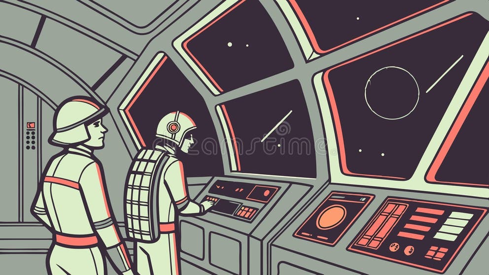 Spaceship Interior Control Panel Futuristic Technology and Space Travel ...