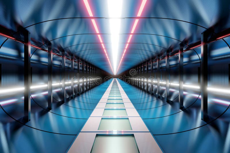 3d Futuristic Space Facility Corridor Stock Illustrations – 136 3d ...