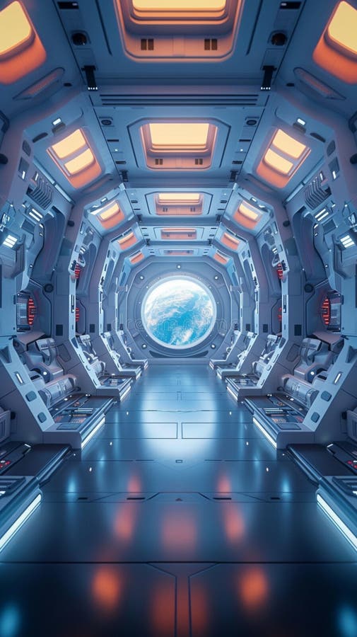 Spaceship Interior with Immersive Window View, Rendered in Stunning 3D ...