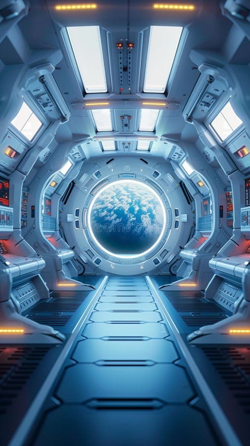 Spaceship Interior with Immersive Window View, Rendered in Stunning 3D ...